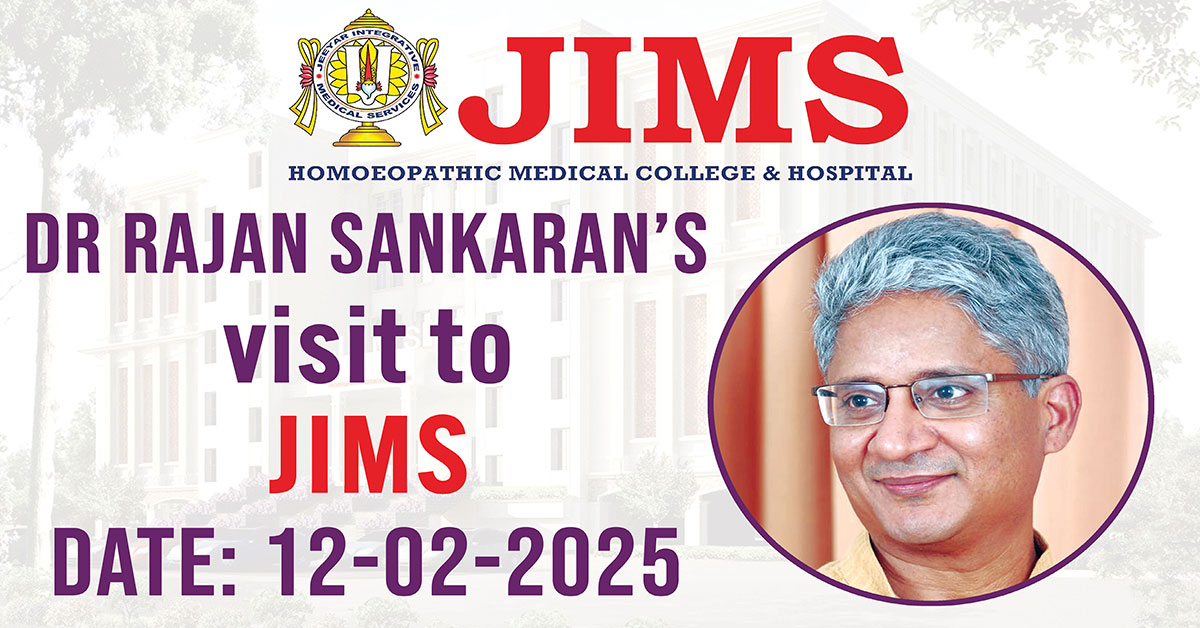 Dr. Rajan Sankaran's visit to JIMS - JIMS Homoeopathic Medical College